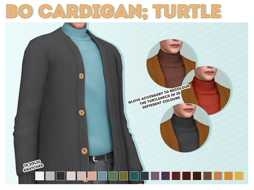 The Sims Resource - Bo Cardigan (turtle recolour) [Patreon]