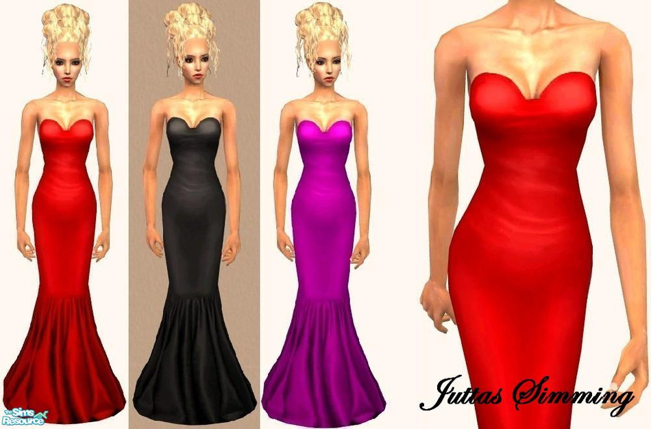 The Sims Resource - adult silk formal dress
