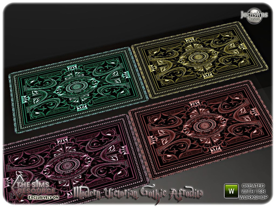 The Sims Resource | Modern victorian gothic Afrodita rugs