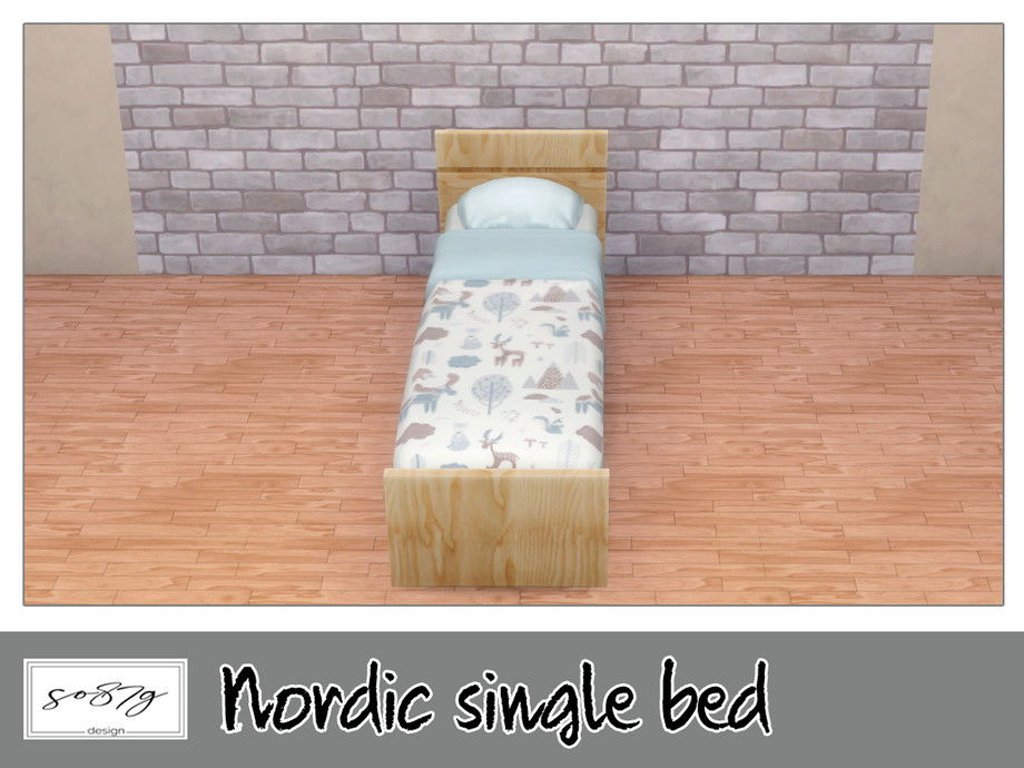 The Sims Resource | Nordic single bed