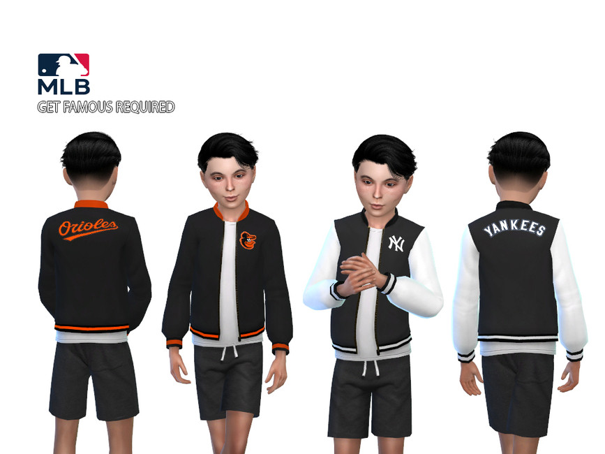 The Sims Resource - Yankees And Orioles Varsity Jacket For Child
