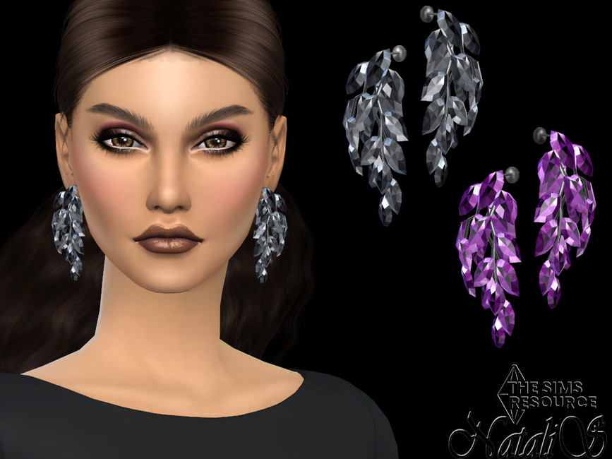 The Sims Resource - Faceted gem statement earrings