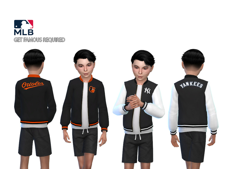 The Sims Resource | Yankees And Orioles Varsity Jacket For Child