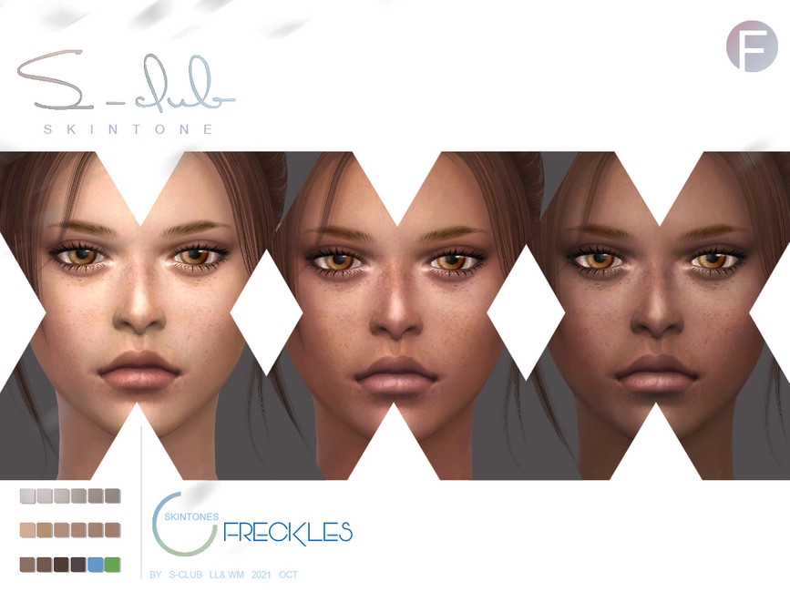 The Sims Resource - Female Natural Freckles skintones overlay