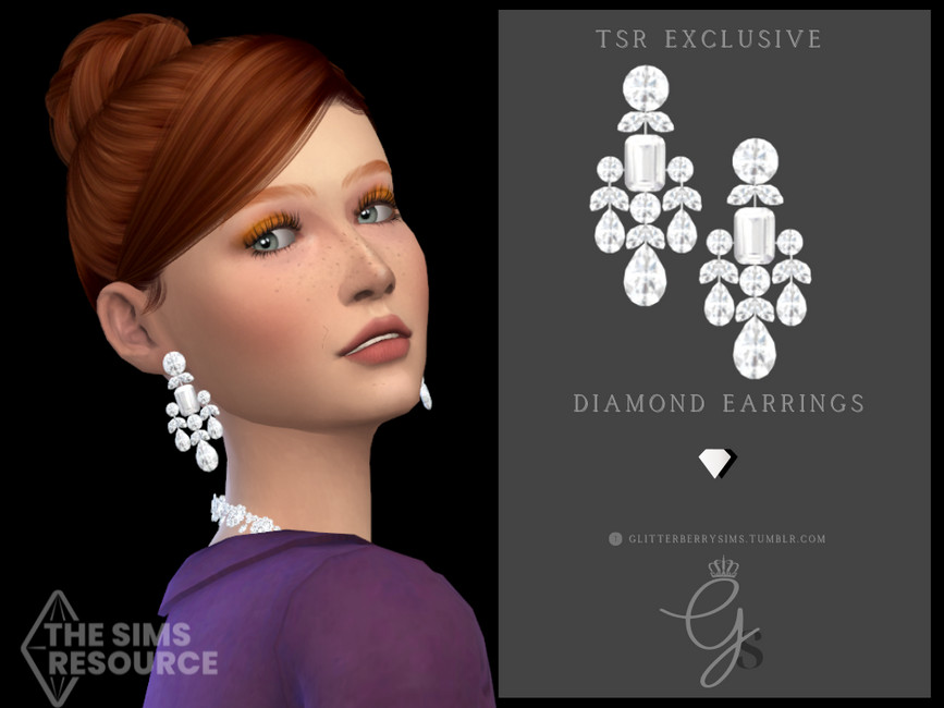The Sims Resource - Diamond Earrings