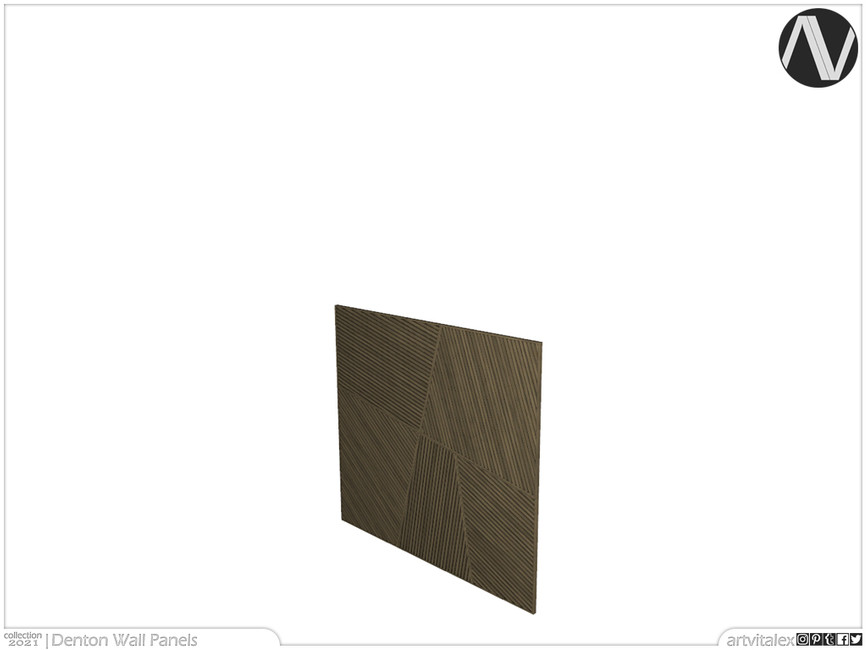 The Sims Resource - Denton Wooden Grid Wall Panel Short