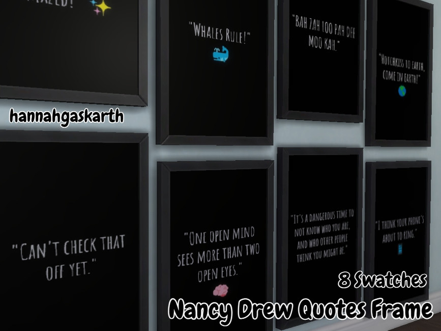 The Sims Resource - Nancy Drew Quotes Frame