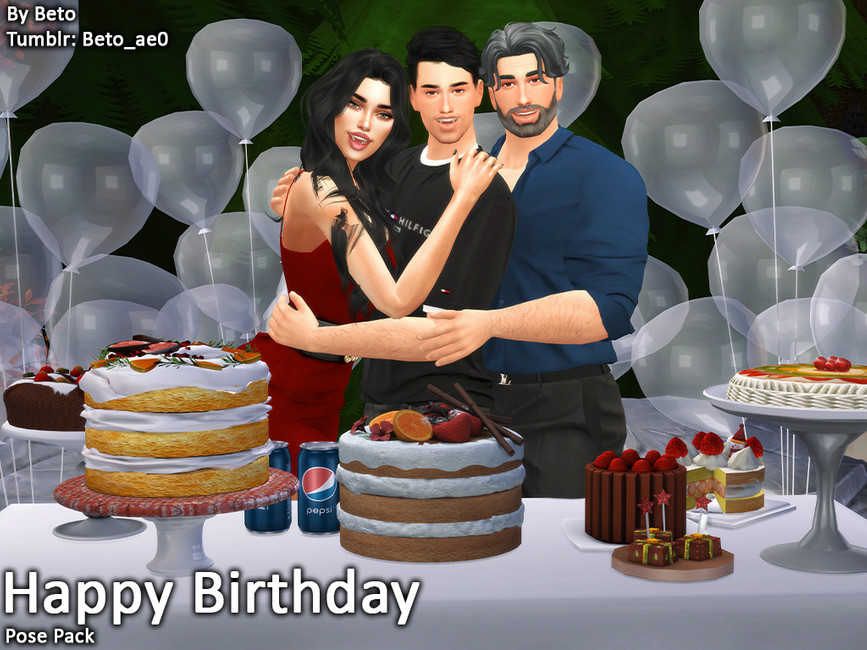 The Sims Resource - Happy Birthday (Pose pack)