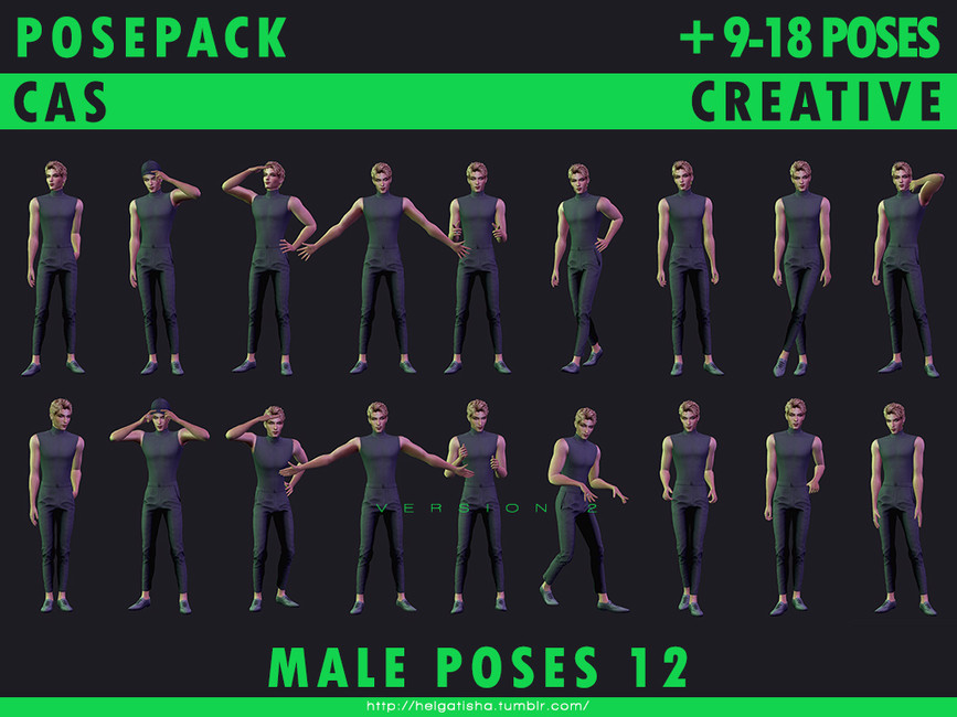 The Sims Resource - Male poses 12 Posepack and CAS
