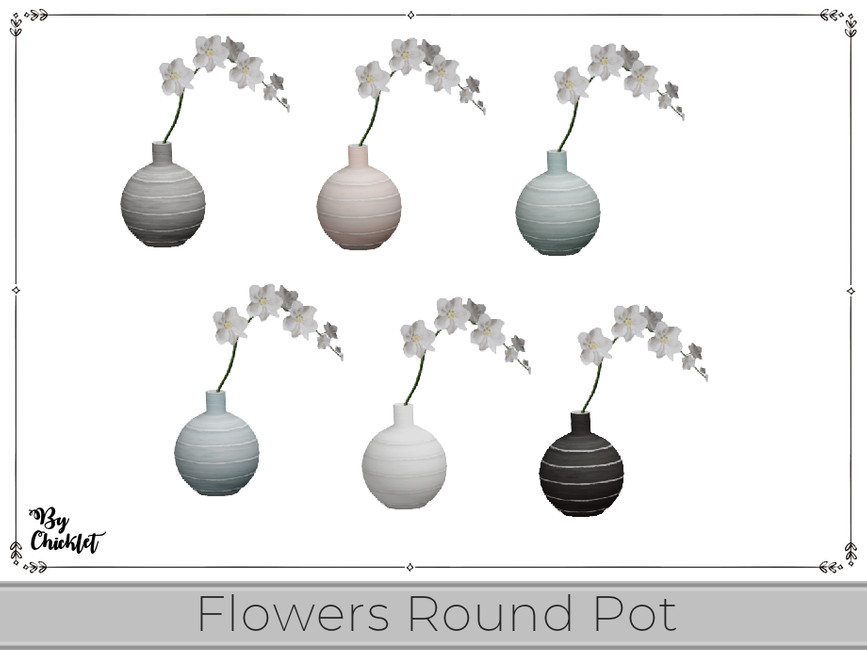 The Sims Resource - Floral Dreams Flowers Round Pot