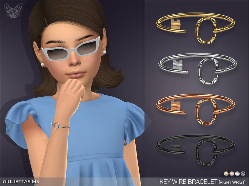 The Sims Resource - Key Wire Bracelet For Kids (right wrist)