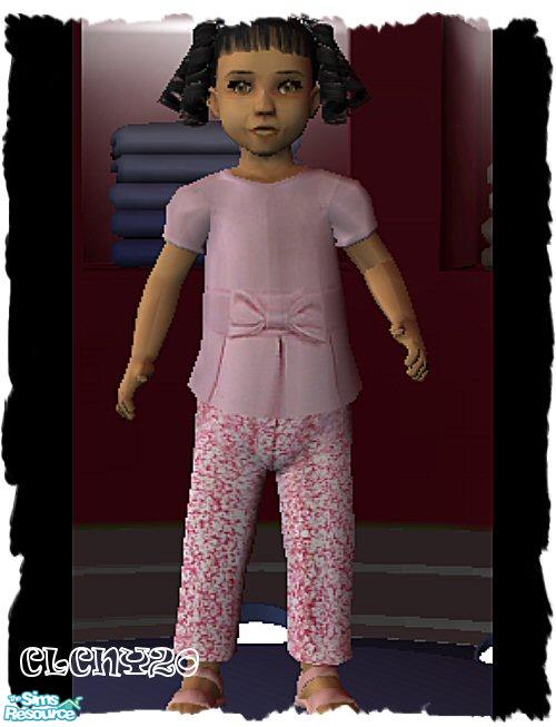 The Sims Resource | Pink Dress Top Outfit For Toddler Girls