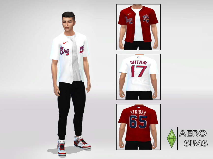 The Sims Resource - MLB Atlanta Braves Home And Away Jersey