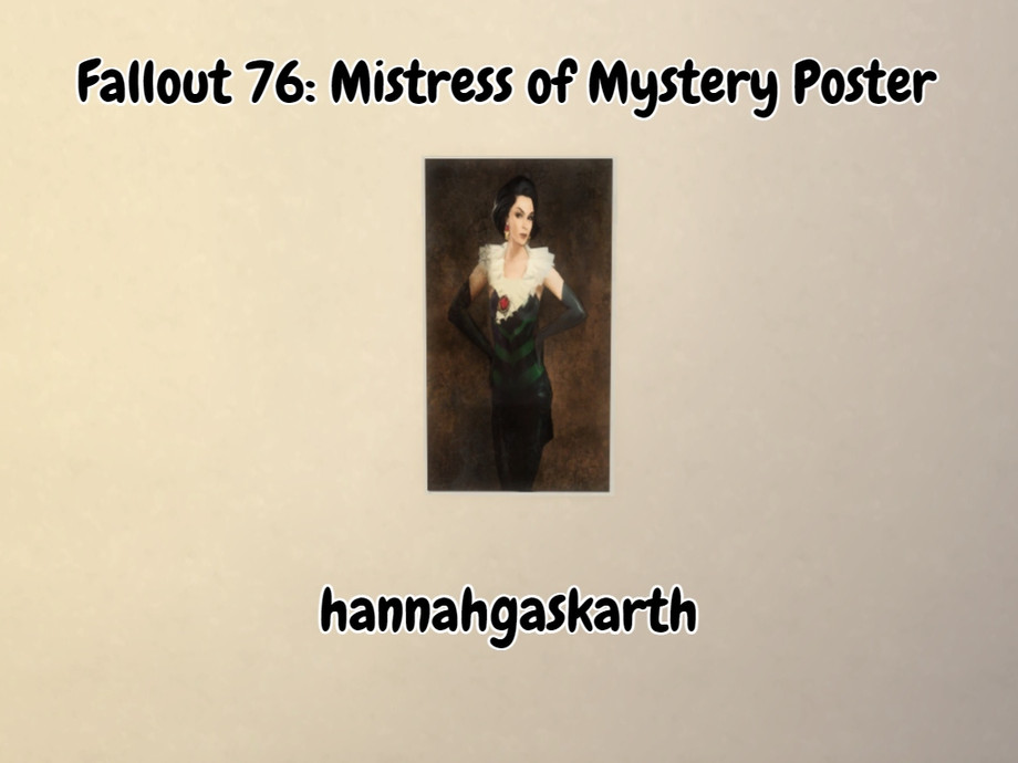 The Sims Resource | Fallout 76: Mistress of Mystery Poster