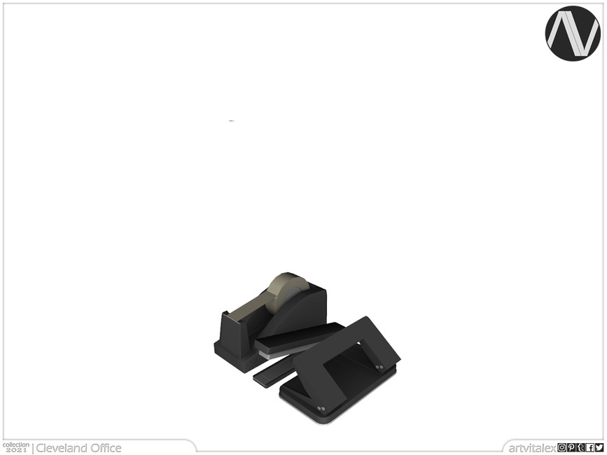 The Sims Resource - Cleveland Stapler, Tape Dispenser And Puncher