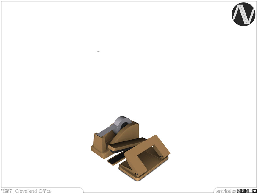 The Sims Resource - Cleveland Stapler, Tape Dispenser And Puncher