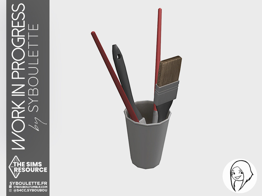 The Sims Resource - Paint brushes pot