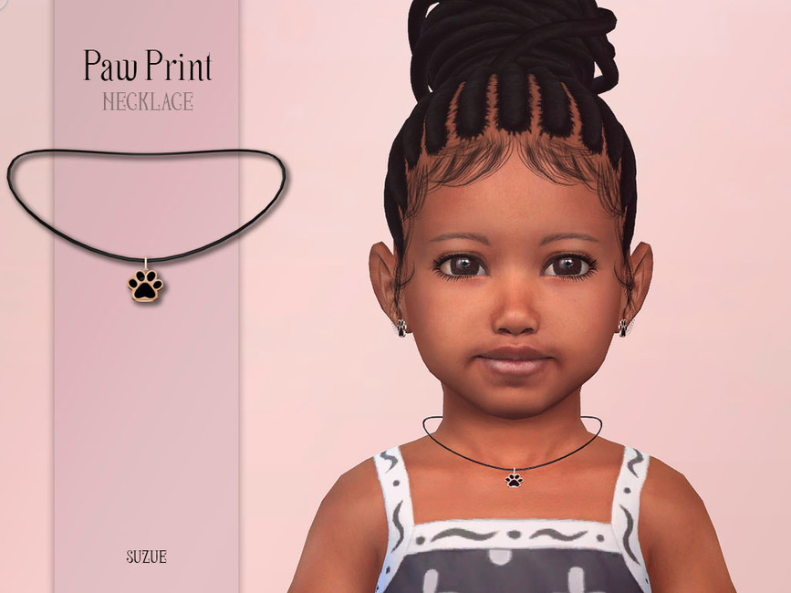 The Sims Resource - Paw Print Necklace Toddler