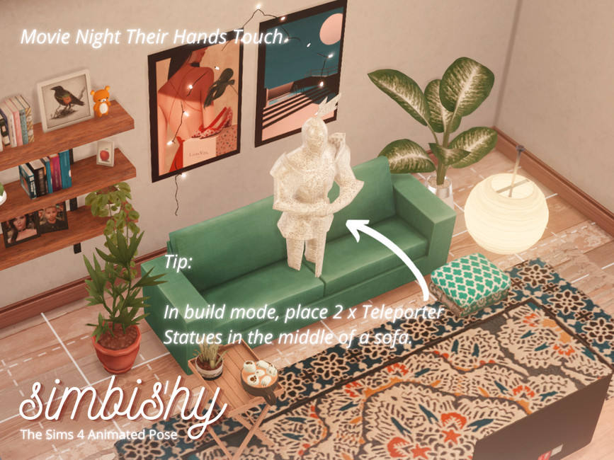 The Sims Resource - Animated Pose Movie Night Their Hands Touch (Couple)