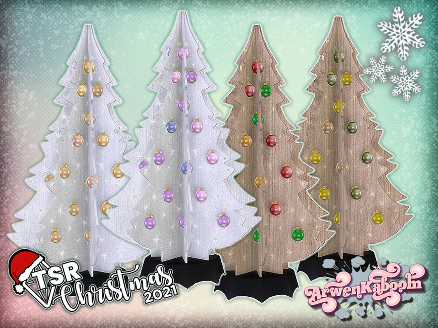 The Sims Resource - TSR Christmas 2021 Trees - Flat Christmas Tree 3 Large