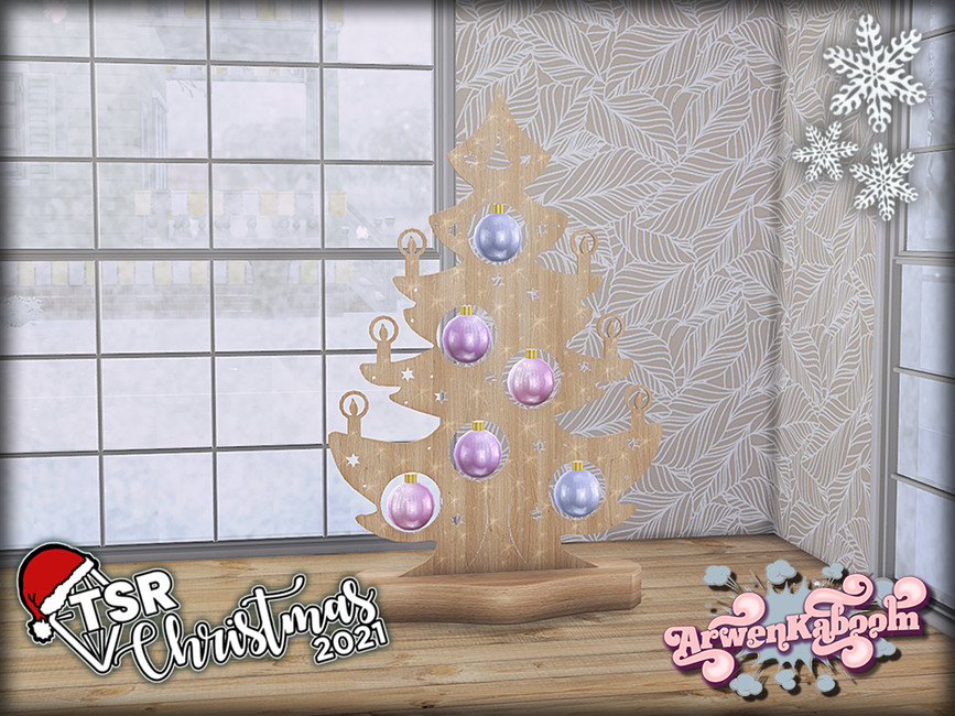 The Sims Resource - TSR Christmas 2021 Trees - Flat Christmas Tree 5 Large