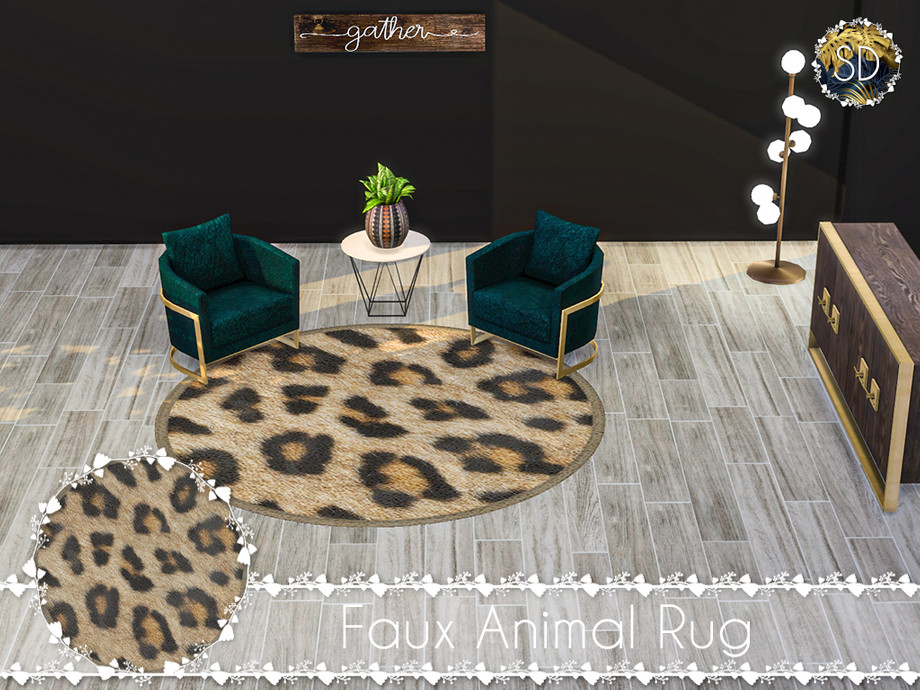 The Sims Resource | Faux Animal Fur Rug