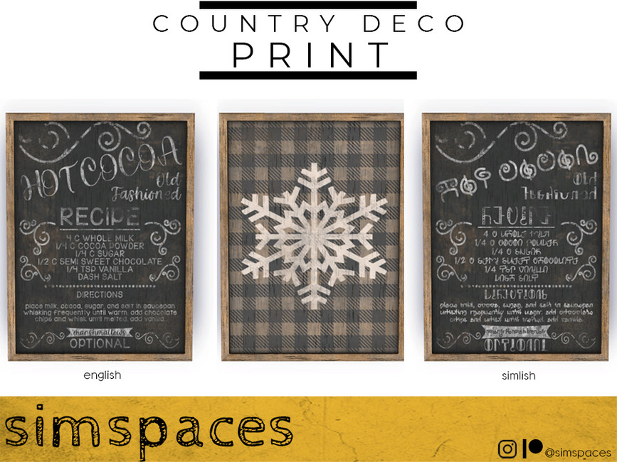 The Sims Resource - TSR 2021 Christmas Collection - Country Deco - print