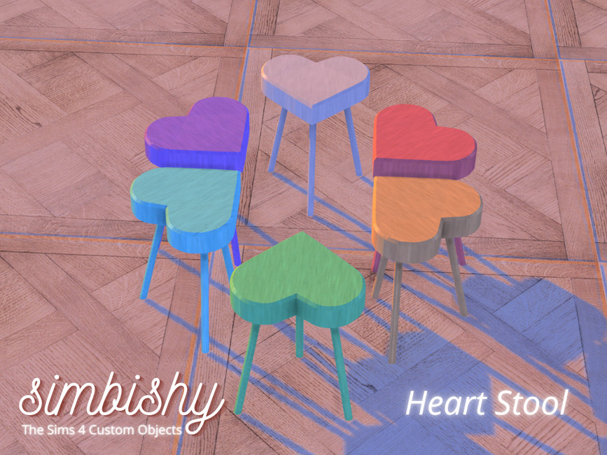 The Sims Resource - Wooden Heart Stool