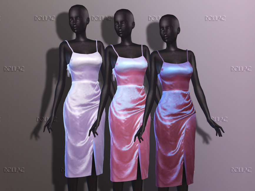 The Sims Resource - Silk Midi Dress DO235