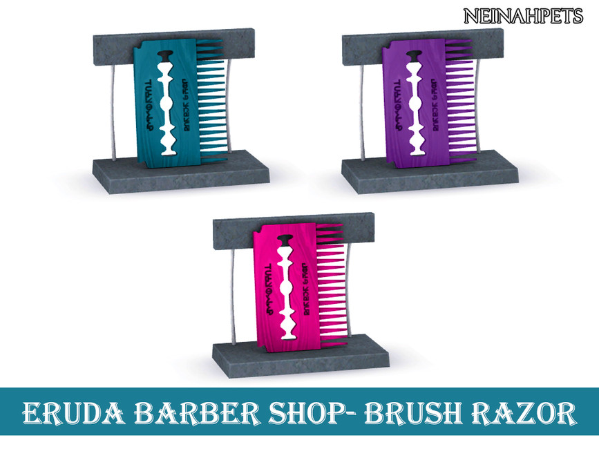 The Sims Resource - Eruda Barber Shop - Hairbrush Razor {Mesh Required}