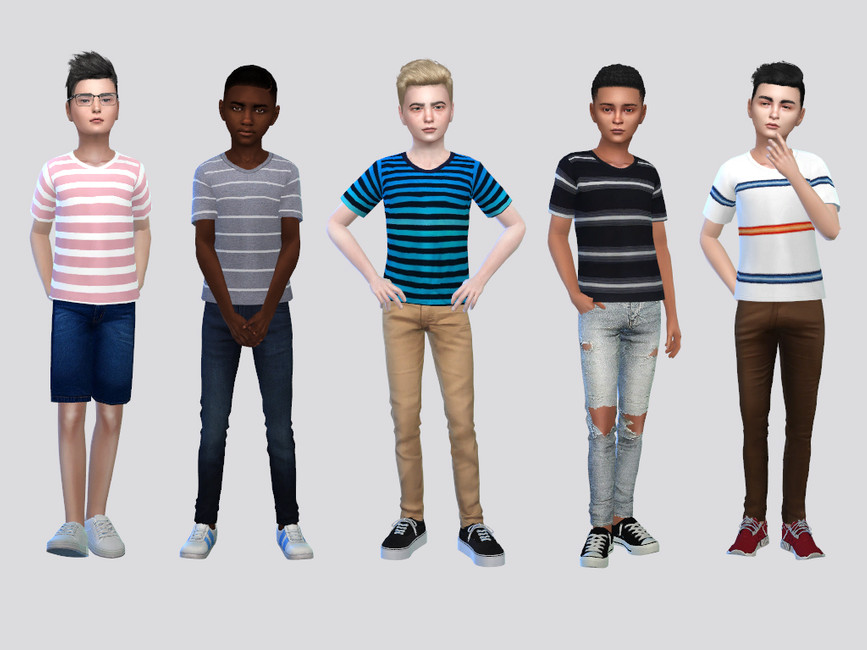 The Sims Resource - Basics And Lines Tee Boys
