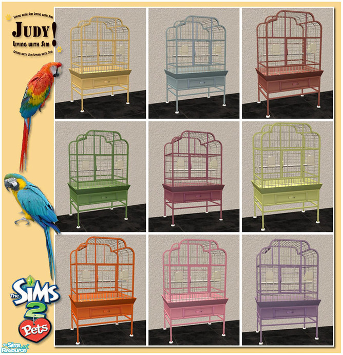 The Sims Resource - Judy Bird Cage Recolor Set