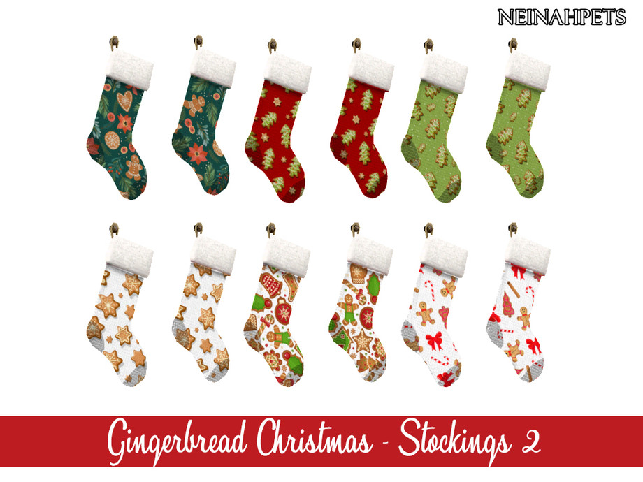 The Sims Resource | Gingerbread Christmas - Stockings II {Mesh Required}