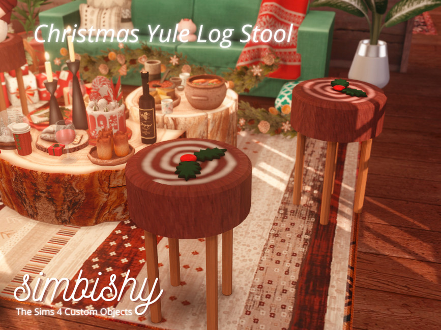 The Sims Resource - Christmas Yule Log Stool