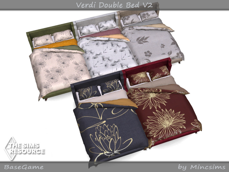 The Sims Resource - Verdi Double Bed V2