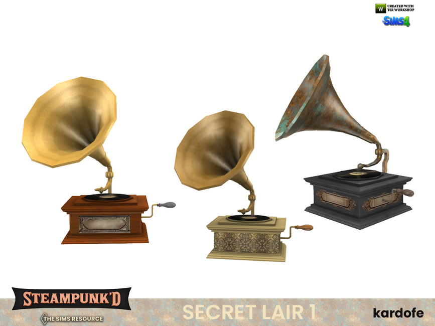 The Sims Resource - Steampunked_Secret lair_Gramophone
