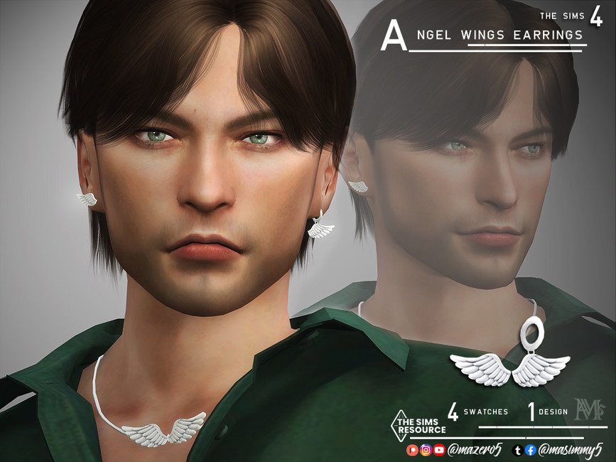 The Sims Resource - Angel Wings Earrings