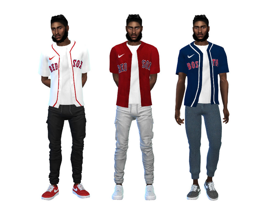 The Sims Resource - MLB Boston Red Sox Jersey