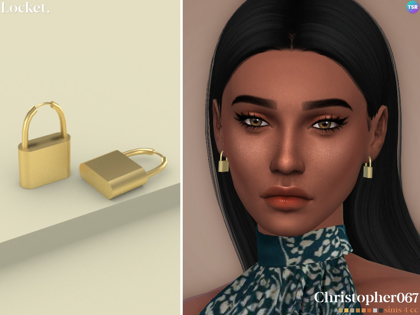 The Sims Resource - Locket Earrings
