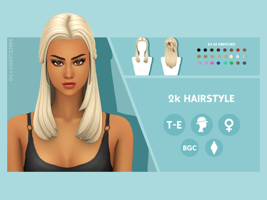 The Sims Resource - 2k Hairstyle