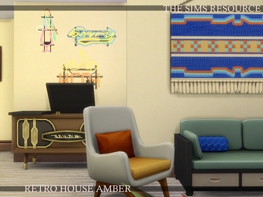 The Sims Resource - Retro House Amber 1960 | TS4 Gallery