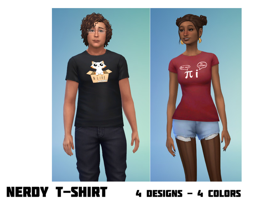 The Sims Resource - Nerdy T-shirt