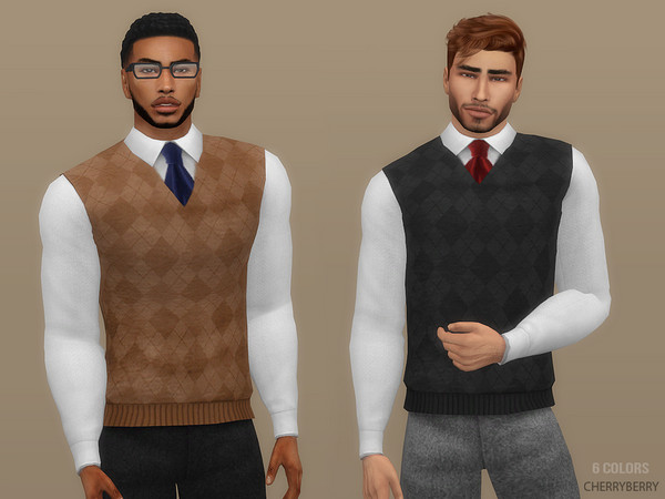 The Sims Resource | Professor Shirt with a Vest