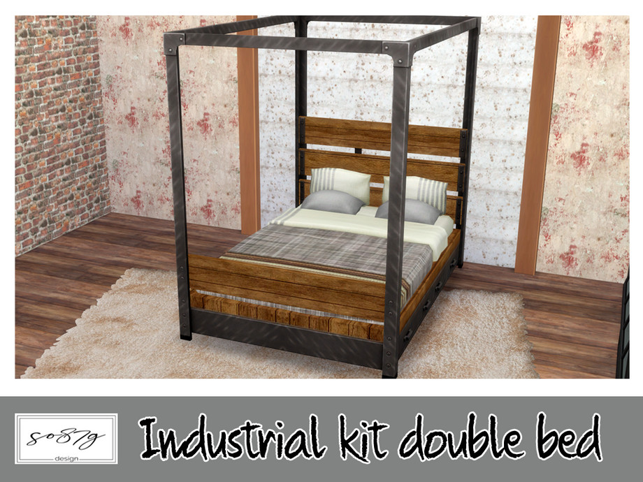 The Sims Resource | Industrial kit double bed