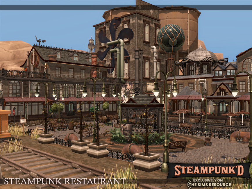 The Sims Resource - Steampunked - Steampunk Restaurant | noCC