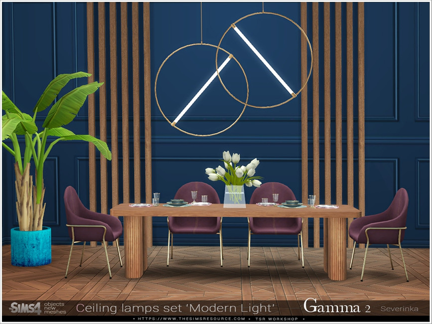 The Sims Resource - ModernLight - ceiling lamp Gamma2