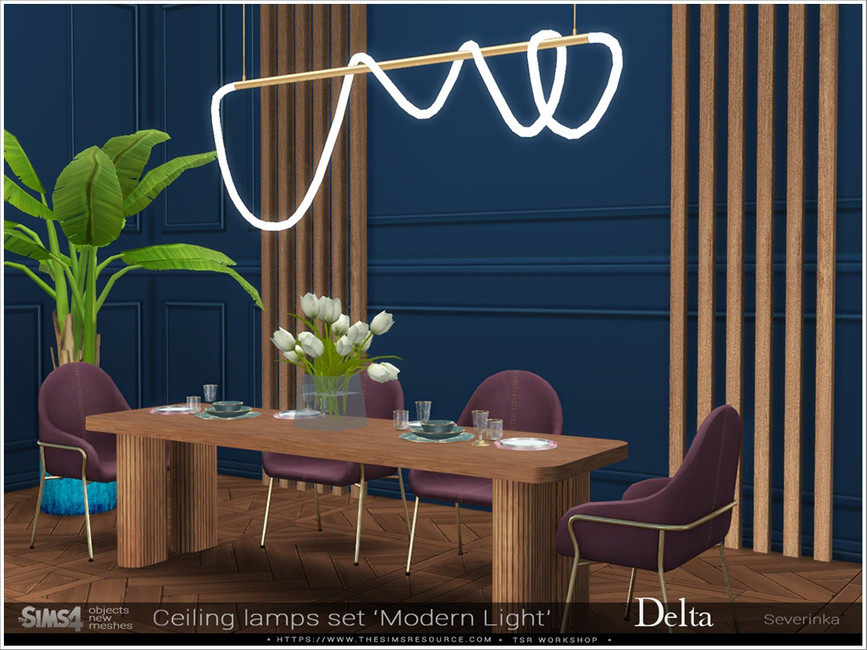 The Sims Resource - ModernLight - ceiling lamp Delta