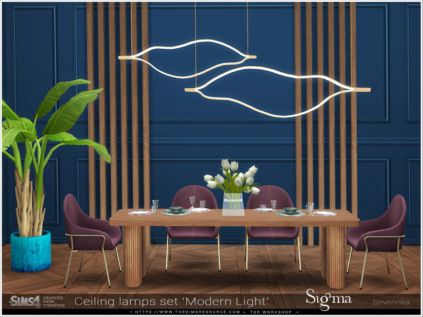 The Sims Resource - ModernLight - ceiling lamp Sigma