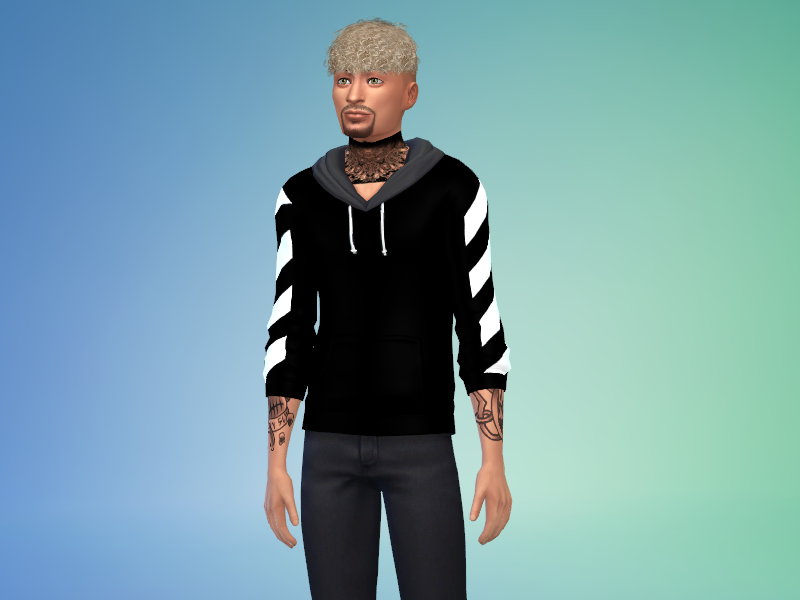 The Sims Resource | Off white hoodie (black and white)