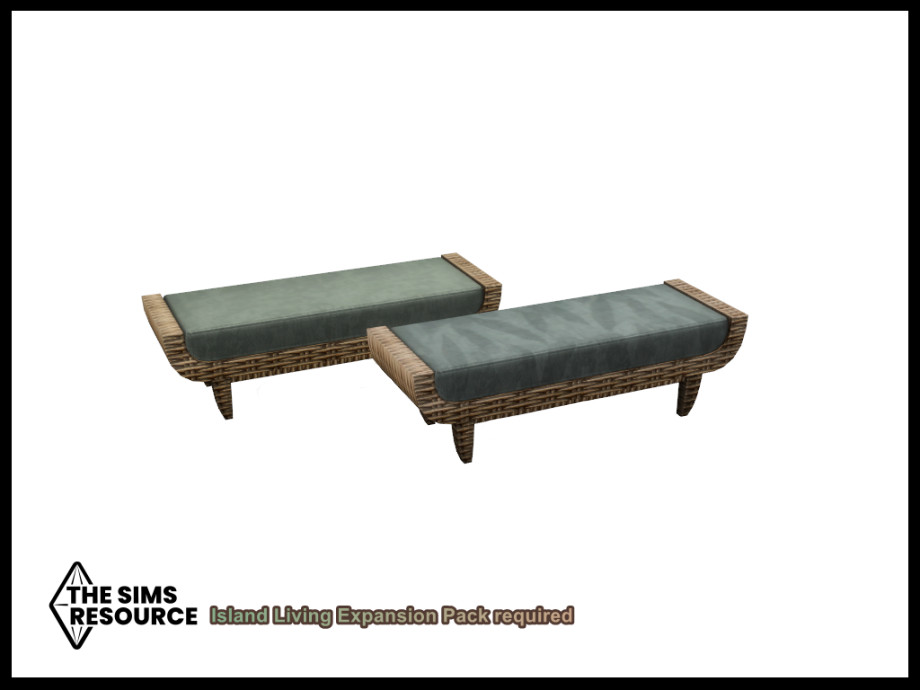 The Sims Resource - Back To Nature Rattan Bench